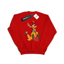 Disney - "Pluto Christmas Reindeer" Sweatshirt f&uuml;r Herren (Rot)