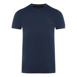 Aquascutum London Tonal Aldis Logo Marineblau T-Shirt