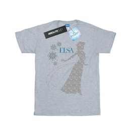 Disney - "Frozen Elsa Christmas Silhouette" T-Shirt f&uuml;r Damen (Grau)