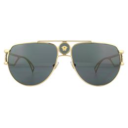 Versace Aviator Unisex-Sonnenbrille Gold Grau