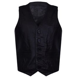Hellbraune Lederweste, formelle traditionelle Gilet-Weste