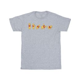 Disney - "Winnie The Pooh Stretching" T-Shirt f&uuml;r Herren (Grau)