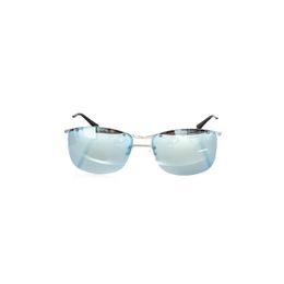 Frankie Morello Silberne Metallic Herren-Sonnenbrille