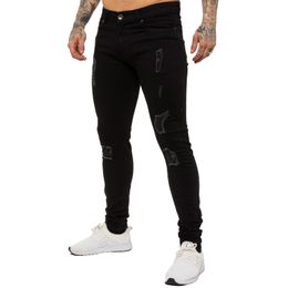 Enzo Herren Skinny Ripped Jeans