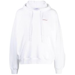 Off-White Scratch Tab Weisser Skate Fit Kapuzenpullover