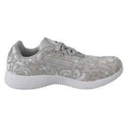 Plein Sport Women's Silver Polyester Runner Joice Sneakers Shoes