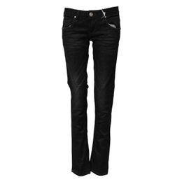 Acht Schwarze Baumwolle Slim Fit Denim Niedrige Taille Jeans