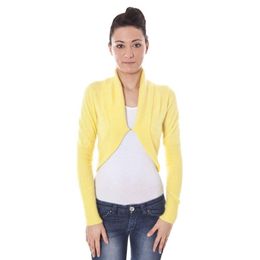 Datch Gek&uuml;rzter Strickcardigan Gelb Gek&uuml;rzter Pullover