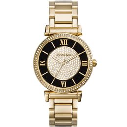 Michael Kors MK3338 Catlin Kristallzifferblatt Damenarmbanduhr Gold