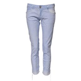Acht Hellblaue Baumwolle Slim Fit Denim Niedrigbund Jeans
