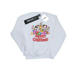 Disney - "Mickey Mouse And Friends Christmas" Sweatshirt f&uuml;r Damen (Wei&szlig;)