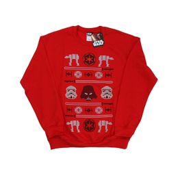 Star Wars Mens Christmas Imperial Fair Isle Sweatshirt (Rouge)