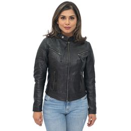 L&auml;ssige Slim-Fit-Bikerjacke aus Leder f&uuml;r Damen &ndash; Tulsa