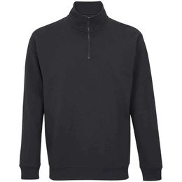 SOLS - "Conrad" Sweatshirt mit kurzem Rei&szlig;verschluss f&uuml;r Herren/Damen Unisex (Schwarz)