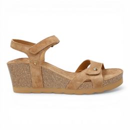 Panama Jack Damen Keilbark Braune Wildledersandalen &ndash; Julia B74