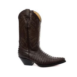 Braune Western-Cowboystiefel aus Leder von Grinders &ndash; Carolina