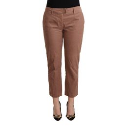 Costume National Damen Braune Baumwoll-Hosen mit schmalem Schnitt