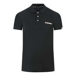 Aquascutum Boxed Logo Schwarzes Poloshirt