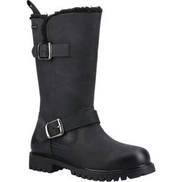 Hush Puppies Winnie Leder Damen Schwarz Stiefel