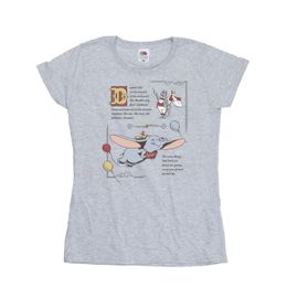 Disney - "Dumbo Story Book Page" T-Shirt f&uuml;r Damen (Grau)