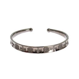 Nialaya Graues Rhodium 925 Silber Armreif