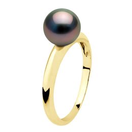 Armreif-Ring, echte Tahiti-Zuchtperle, rund, 7,5&ndash;8 mm &ndash; Gelbgold
