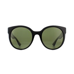 Gucci Sonnenbrille GG0035S 002 Schwarz, Gr&uuml;n Glitter und Rot Gr&uuml;n