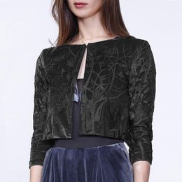 Kurze Jacke aus Spitze und Samt