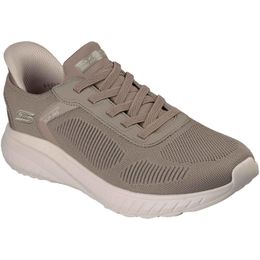 Skechers BOBS Sport Squad Chaos Solid Step Textil Herren Dunkel Taupe Sneakers