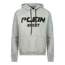 Plein Sport Schwarzes Logo Grauer Hoodie