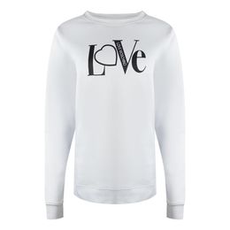 Moschino Bold Love Logo Wei&szlig;er Pullover