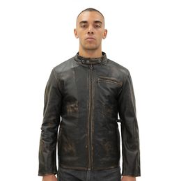 Herren Vintage Bikerjacke aus schwarzem Leder &ndash; Sarajevo