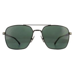HUGO BOSS Square Mens Matte Ruthenium Gr&uuml;n Sonnenbrille