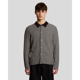Lyle & Scott Korbflecht Strick-Kragen Cardigan