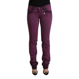 Costume National Damen Lila Baumwoll-Stretch Slim Fit Denim Jeans
