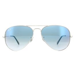 Ray-Ban Sonnenbrille Aviator 3025 Silber Farbverlauf Hellblau 003/3F 55mm