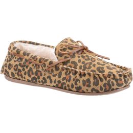 Hush Puppies Womens/Ladies Allie Leopard Print Wildleder Hausschuhe (Braun)