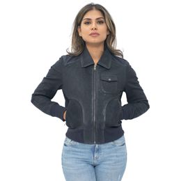 Damen Leder MA-1 Varsity Jacke-Ann Arbor