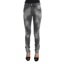 John Galliano Graue Waschung Baumwollmischung Slim Fit Denim Jeanshosen