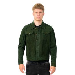 Herren-Truckerjacke aus Ziegenveloursleder-Taraz