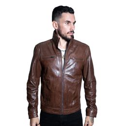 Klassische Herren-Bikerjacke aus Leder &ndash; Caracas