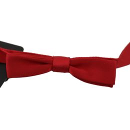 Dolce & Gabbana Dolce & Gabbana Rote 100 % Seide Schlanke Verstellbare Hals Papillon Schleife Herren Krawatte