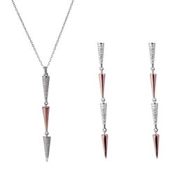 Orphelia 'Aada' Damen-Set aus 925er Sterlingsilber: Halskette + Ohrringe &ndash; Silber/Ros&eacute; SET-7433