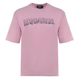 Dsquared2 Best Fade Loose Fit Cartoon Logo T-shirt Dusty Antic Rose