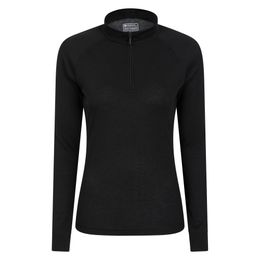 Mountain Warehouse Womens/Ladies Talus Zip Neck Langarm-Thermal-Top (Schwarz)
