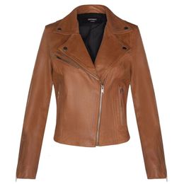 Klassische Damen-Brando-Bikerjacke aus Leder in Loughton