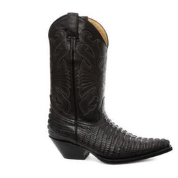 Grinders Western-Cowboystiefel aus schwarzem Leder &ndash; Carolina