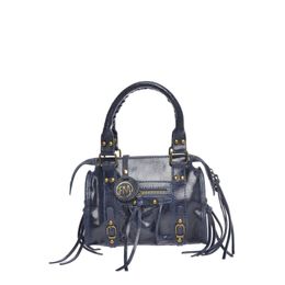 Roberta M Blau Rindsledertasche