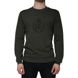 Dolce & Gabbana Krone-Logo Sweatshirt Olivgr&uuml;n