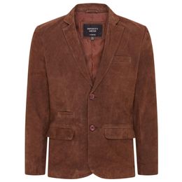 Herren Schmaler italienischer Blazer aus Ziegenwildleder in Braun - Somero